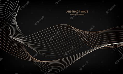Premium Vector Abstract Wave Element For Design On Black Background Colorful Gradient Digital