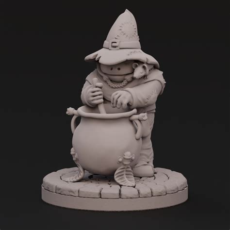 3d Printable Frog Bullywug Druid By Vectorminiatures
