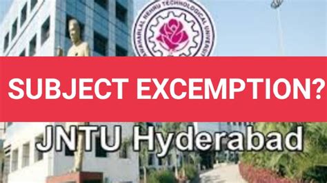 Jntuh Subject Excemption Jntuh Youtube