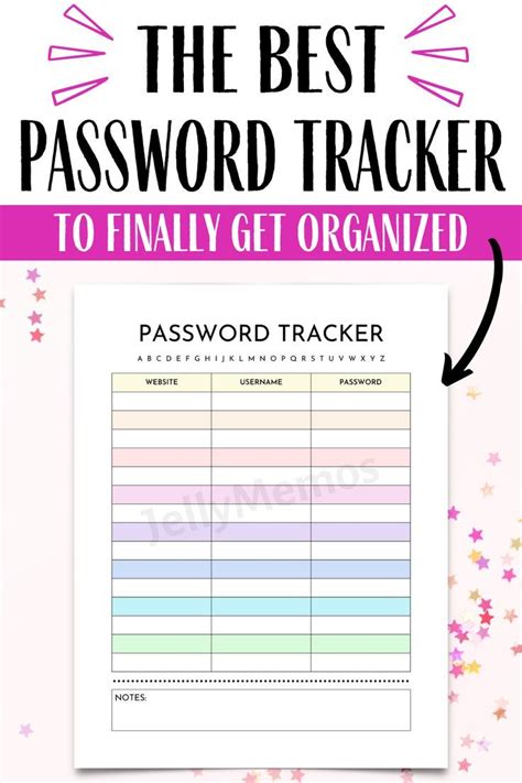Password Tracker Printable Stay Organized With This Cute Password Log
