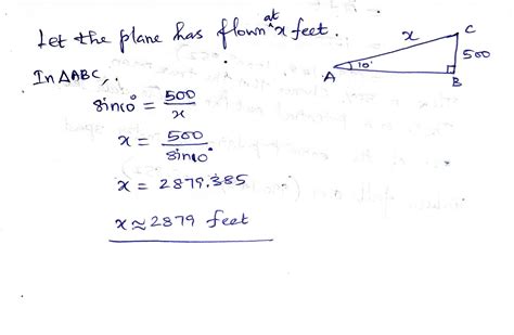 Solved A Plane Rises From Take Off And Flies At An Angle Of