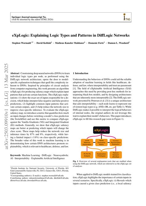 Pdf Explogic Explaining Logic Types And Patterns In Difflogic Networks