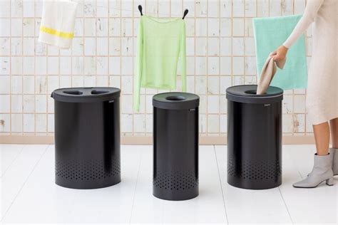 Brabantia Selector Laundry Bin L Matt Black Finnish Design Shop