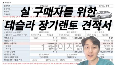 테슬라 장기렌트 테슬라 모델3장기렌트 견적입니다 모델y도 출고 가능합니다 전기차 Youtube