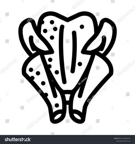 Broiler Chicken Carcass Line Icon Vector Stock Vector Royalty Free