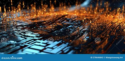 Flow Data Network Binary System Ai Generated Image Stock Illustration