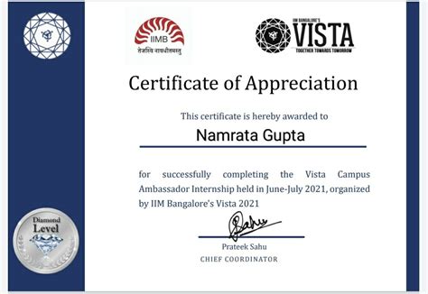 Namrata Gupta On Linkedin Successfully Completed My Internship As A