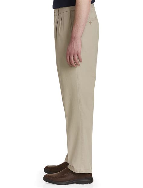Big Tall Harbor Bay Waist Relaxer Pleated Twill Pants Dxl