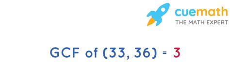 Gcf Of 33 And 36 How To Find Gcf Of 33 36