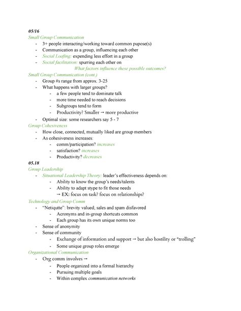 Comm1 Week 8 5 16 5 22 Week 8 Lecture Notes 05 Small Group Communication 3 People