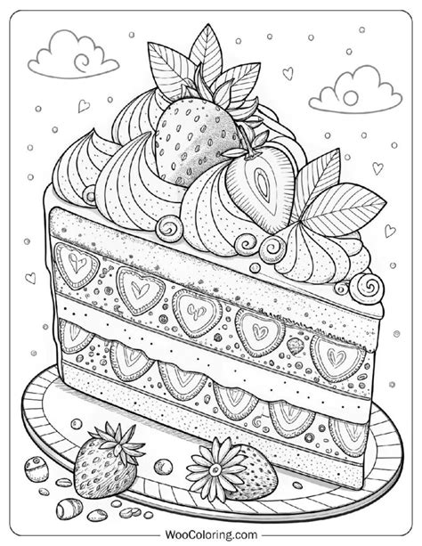 Strawberry Shortcake Cake Coloring Page