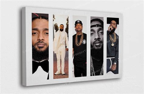 Nipsey Hussle Poster Canvas Nipsey The American Rapper Collage Etsy