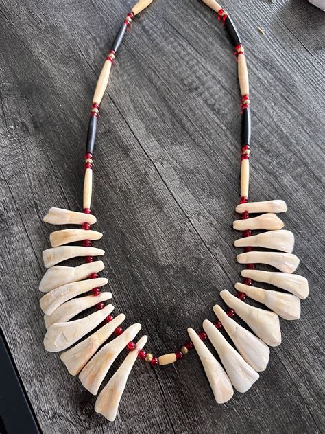 Native American Made Buffalo Tooth Necklace Etsy