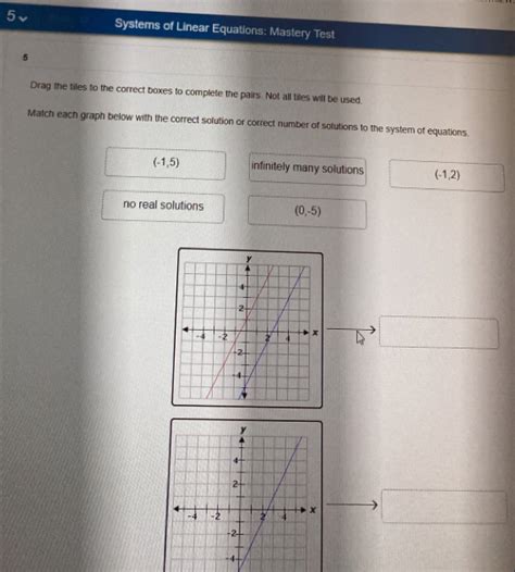5 V Systems Of Linear Equations Mastery Test 5 Drag The Tiles To The