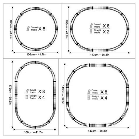 Hot Bee 4 Pcs Train Tracks Accessories Curved Train Track Railroad