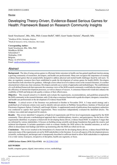 Pdf Developing Theory Driven Evidence Based Serious Games For Health