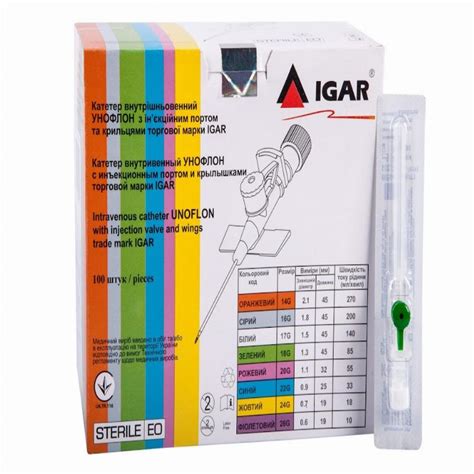 Катетери внутрішньовенні УНОФЛОН ТМ IGAR 22G