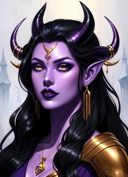 Tiefling Female Purple Skin Image Created By Tensorart