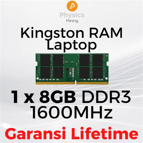 Jual RAM LAPTOP KINGSTON DDR3 8GB 1600 MHZ SODIMM Jakarta Selatan Physics Co Id Tokopedia
