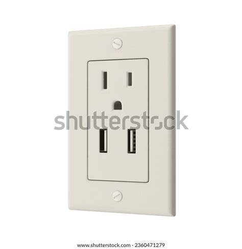 3d Illustration Electrical Socket Usb Outlet Stock Illustration