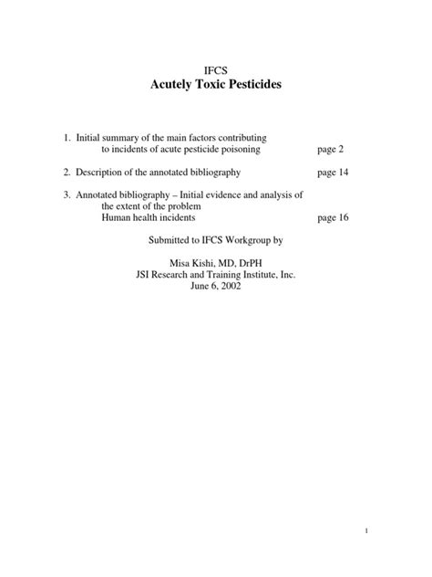 Acute Pesticide Poisoning Pdf Pesticide Agriculture