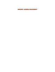 MNG2601 Study Notes 2022 Final Pdf MNG2601 GENERAL MANAGEMENT CH1 Introduction To Management