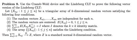 Problem 9 Use The Cramér Wold Device And The
