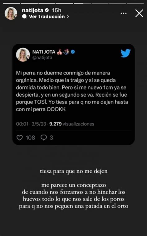 El Sincericidio De Nati Jota Sobre Su Situación Sentimental Tiesa