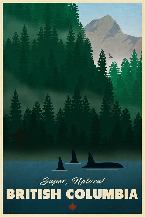 British Columbia Travel Poster Etsy Canada British Columbia Travel