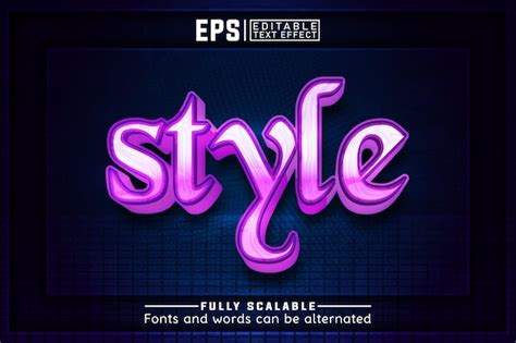 Premium Vector Style 3d Editable Text Effect