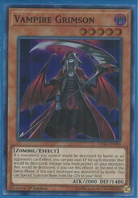Vampire Grimson Dark Saviors Trading Card Mint Yugioh Cardfight
