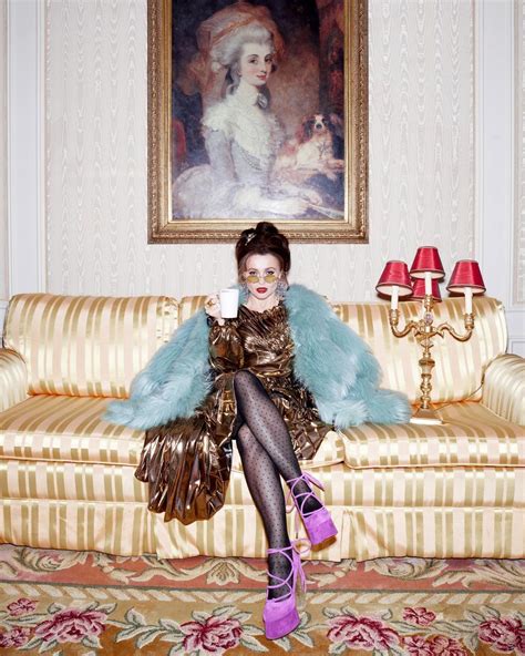 Helena Bonham Carter Wears The Fossil Dress For An Interview At The Ti