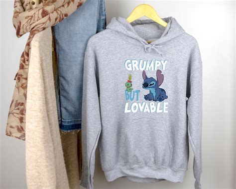 Stitch Grumpy But Lovable Hoodie Disney Stitch Hoodie Lilo Etsy