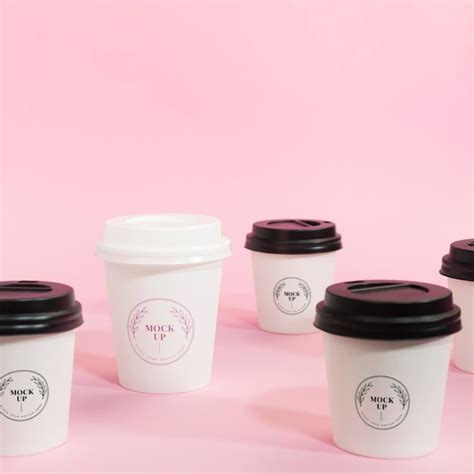 Premium Psd Front View Logo Coffee Cup Mock Up