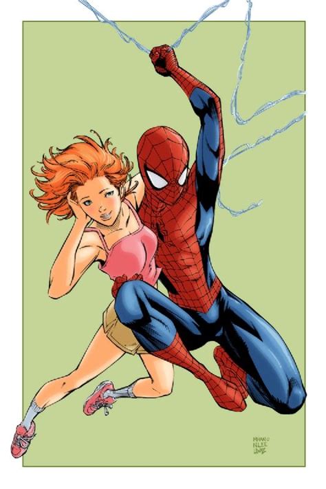 Spider Man And Mary Jane Pin Up In Lawrence Bassos Norman Lee Comic Art