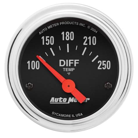 Auto Meter 2 116 Traditional Chrome Differential Temperature Gauge 1