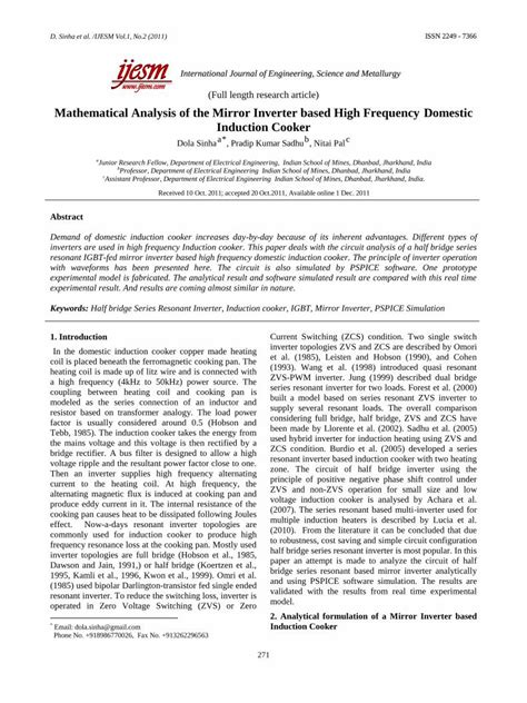 Pdf Ijesm Ijmser · The Series Resonant Based Multi Inverter Used For Multiple Induction