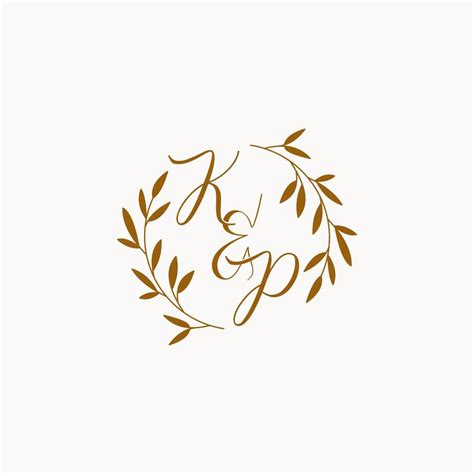 Kp Initial Wedding Monogram Logo 15282823 Vector Art At Vecteezy