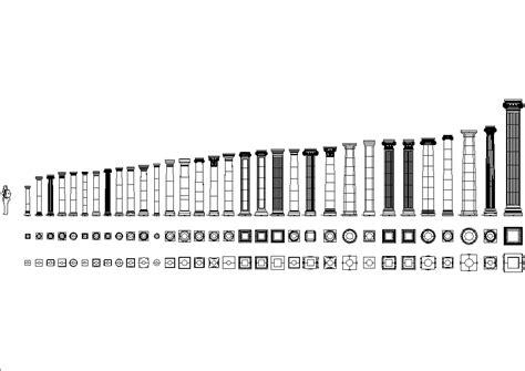 Several Pillar Columns In Autocad Download Cad Free 143 Mb