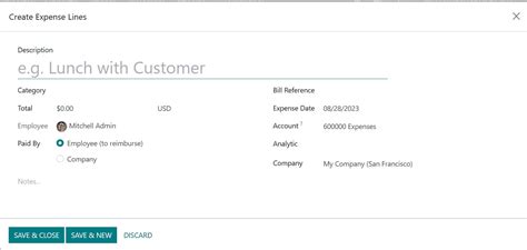how to manage employee expenses in odoo 16 employee app