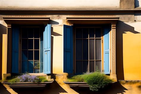 Premium Ai Image Old Windows On Ancient Building