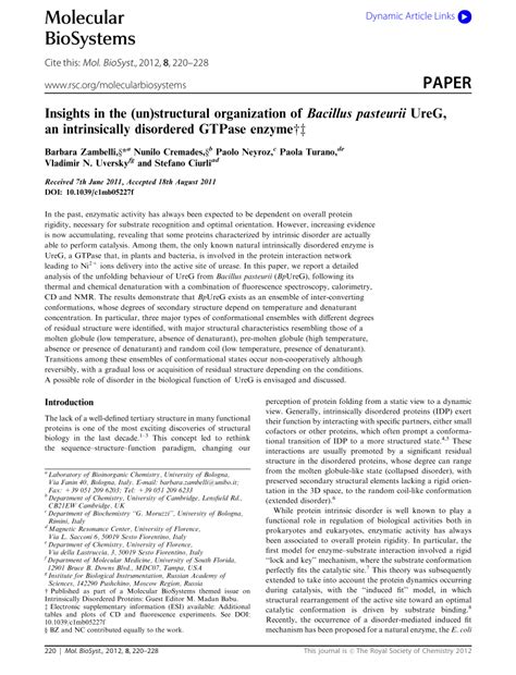 Pdf Insights In The Unstructural Organization Of Bacillus Pasteurii