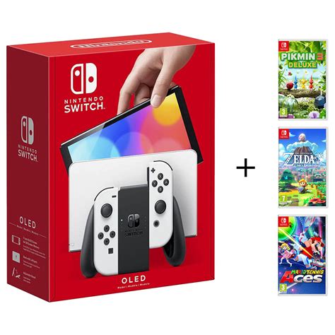 Buy Nintendo Switch Gaming Console 64gb White 3 Assorted Games Online