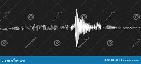 Seismogram Of Seismic Activity Or Black Lie Detector Record On Black