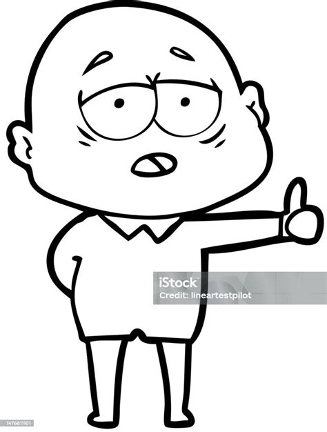 Kartun Pria Botak Lelah Ilustrasi Stok Unduh Gambar Sekarang Capek