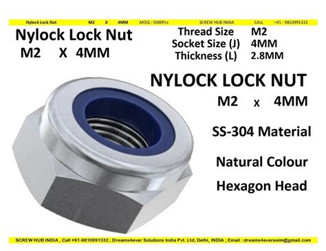 Socket Size 4mm Stainless Steel M2 Nylock Nut Diameter 2 Mm At ₹ 45piece In New Delhi