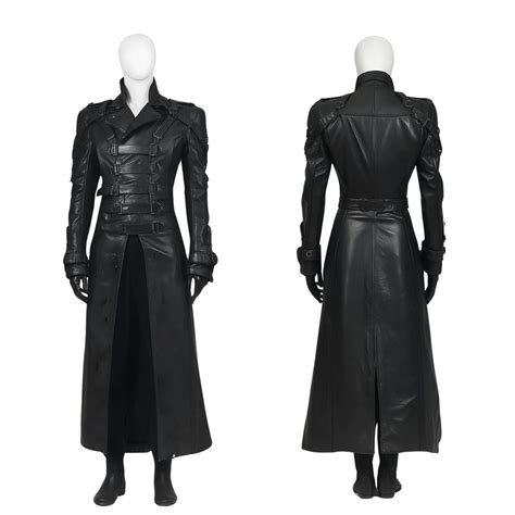 Black Leather Trench Coat Gothic Steampunk Vampire Costume Etsy