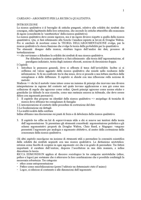 La Ricerca Qualitativa Appunti Di Sociologia Appunti Di Metodologia