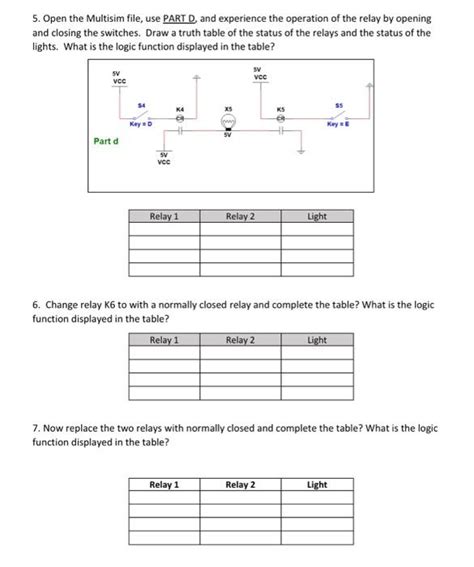 Solved 5 Open The Multisim File Use Part D And Experience