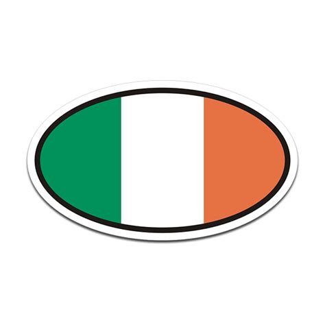 Ireland Flag Oval Vinyl Sticker Decal Euro Car Truck Irish Rotten Remains